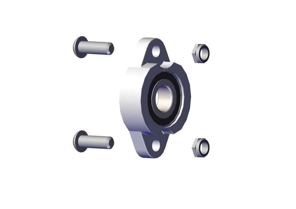 Bearing. 3/4" Flanged Axle Bearing with bolts